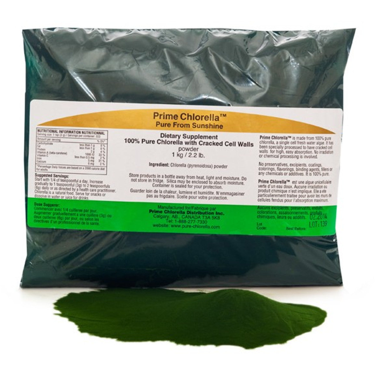 PRIME CHLORELLA - CHLORELLA POWDER 1kg, 729205070976 – Finlandia ...
