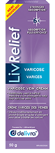 DELIVRA LIVRELIEF VARICOSE VEIN CREAM 50g – Finlandia Natural Pharmacy